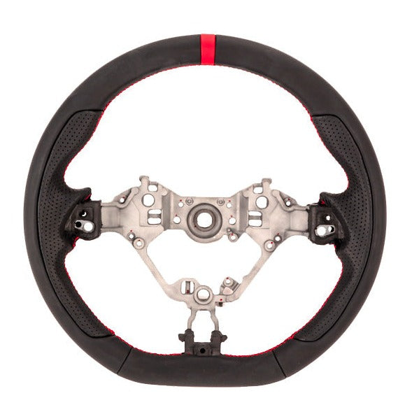 DAMD 2019+ GR86/ BRZ/ 86 D-Shape Steering Wheel Black w. Red Stitch ...