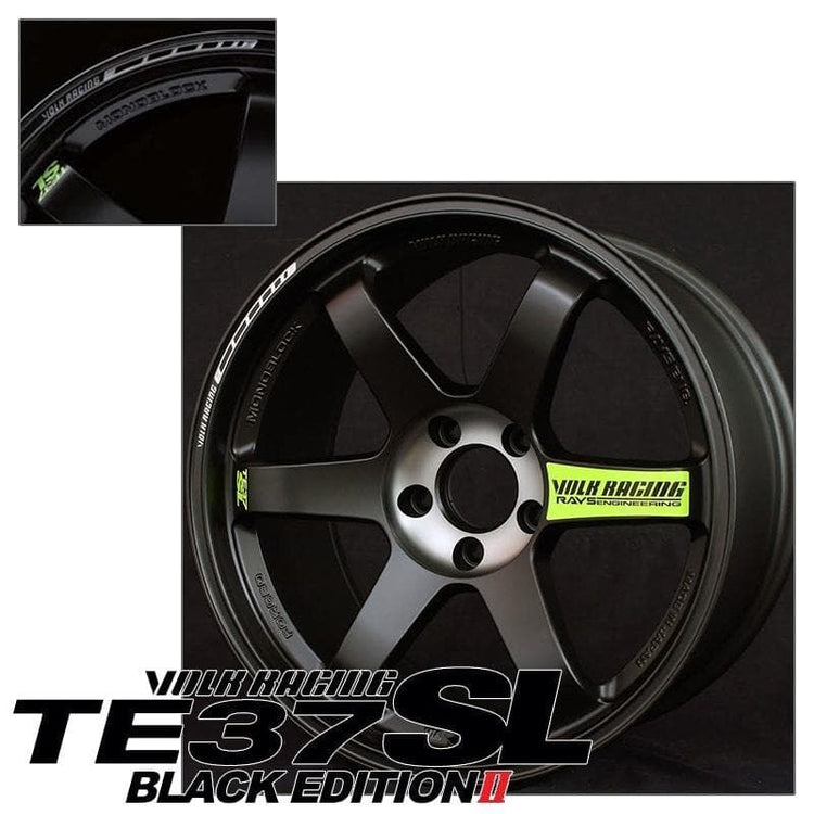 Volk Racing TE37 SL Black Edition II - 18x9.5 +43 5x100 - Pressed Black ...