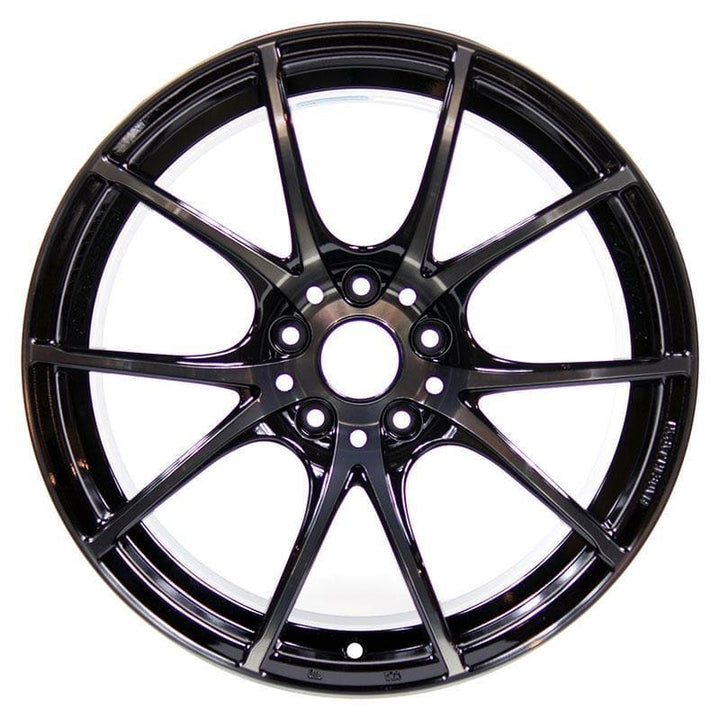 WedsSport SA10R 18x9.5 +38 5x114.3 | Zebra Black Finish (ZBB) | R Concave